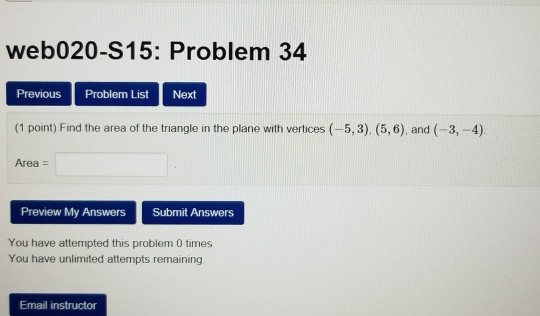 Solved web020-S15: Problem 34 Previous Problem List Next (1 | Chegg.com