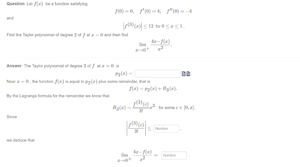 Solved Question Let F X Be A Function Satisfying F 0 0