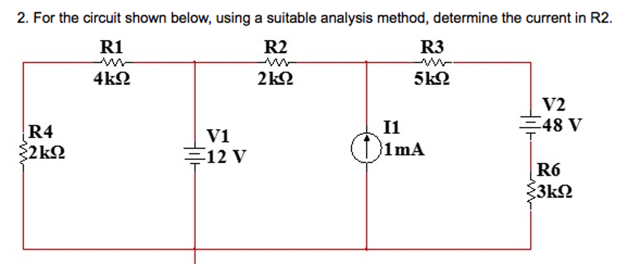 Solved For the circuit shown below, using a suitable | Chegg.com