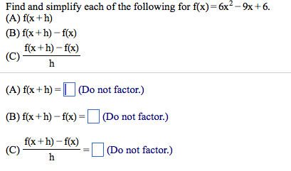 Solved Find and simplify each of the following for f(x) = | Chegg.com
