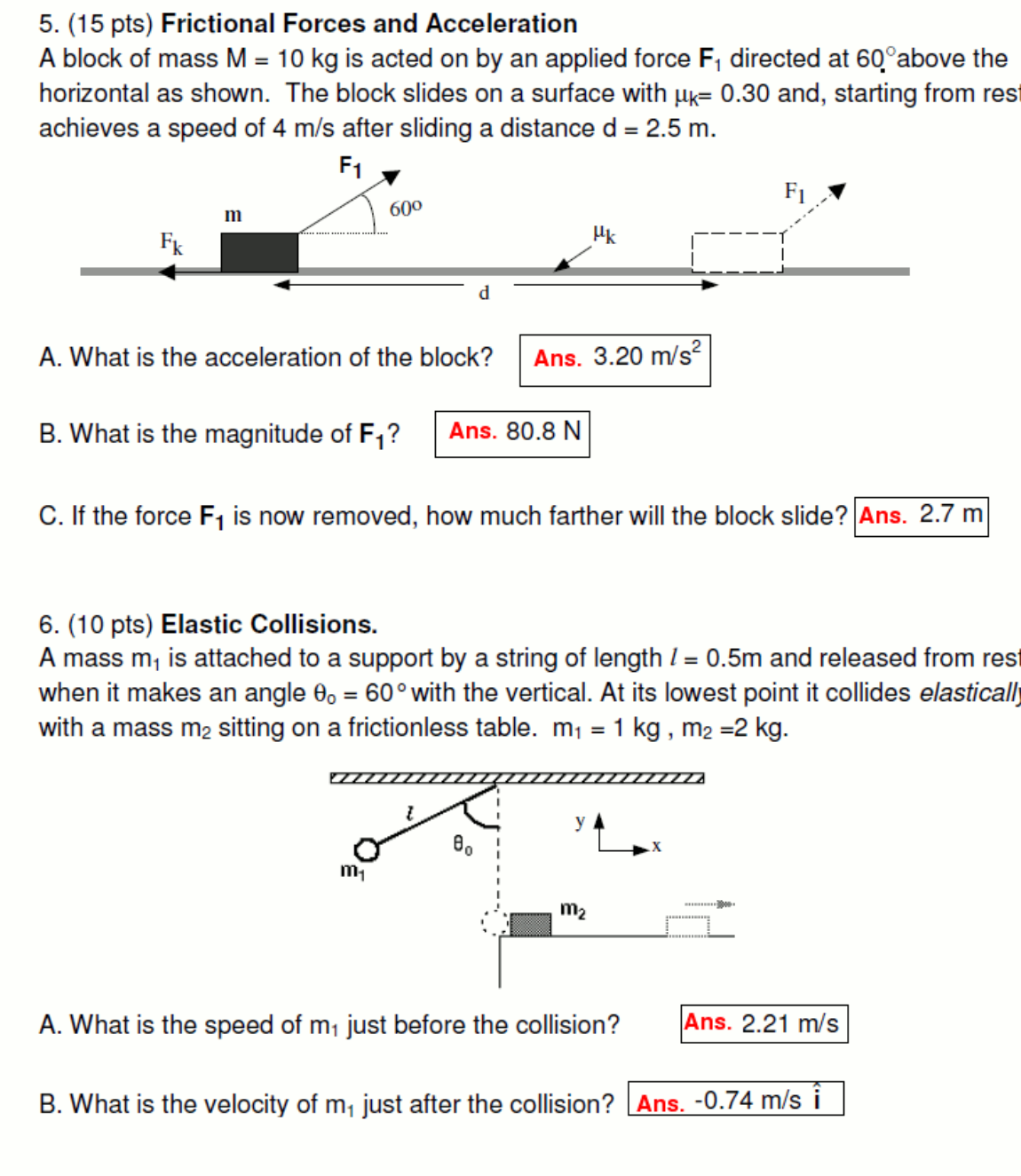 Solved Frictional Forces and Acceleration A block of mass M | Chegg.com