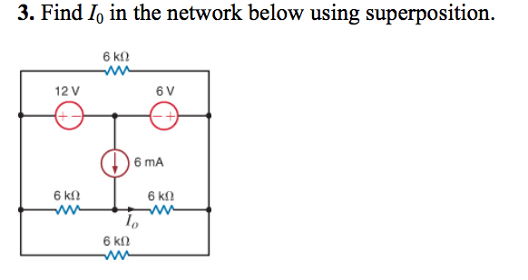Solved Find V_0 in the network below using superposition. | Chegg.com