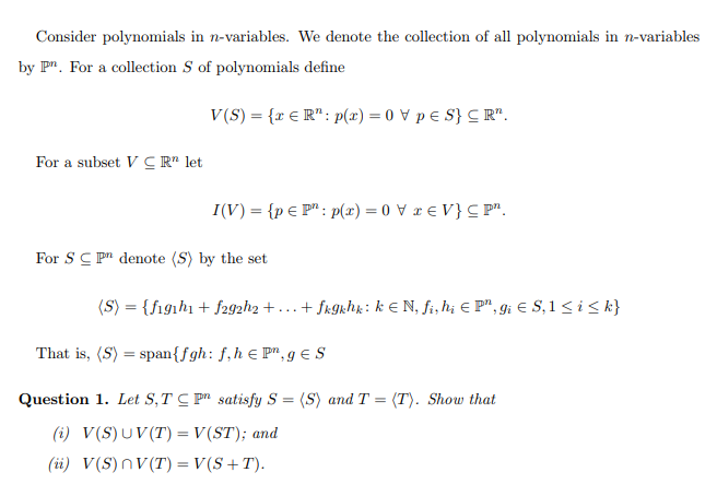 Solved Consider polynomials in n-variables. We denote the | Chegg.com
