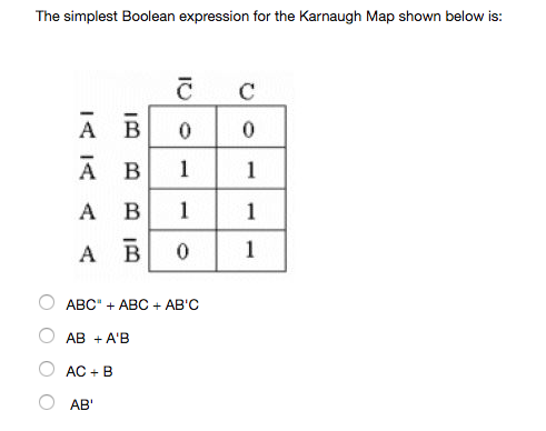 Solved The simplest Boolean expression for the Karnaugh Map | Chegg.com