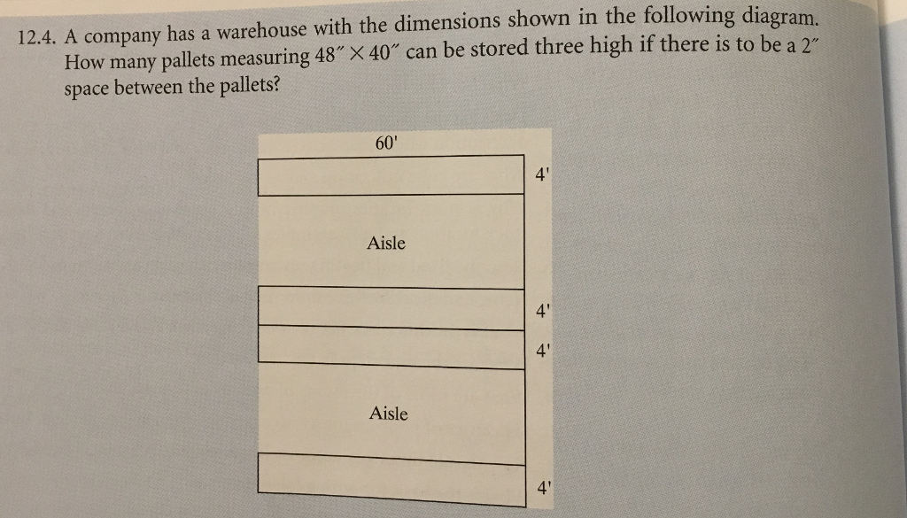 Solved A company has a warehouse with the dimensions shown | Chegg.com