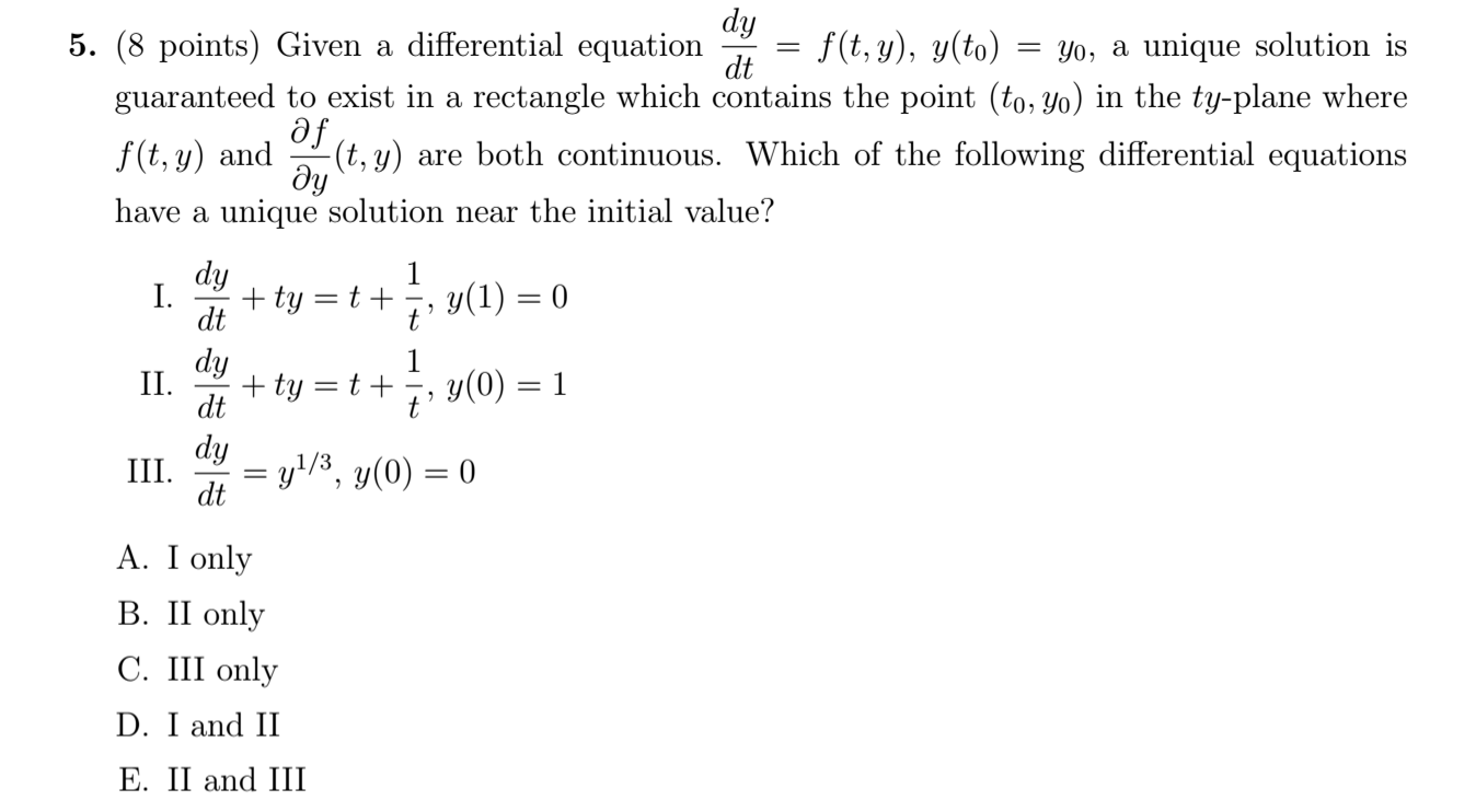 Solved Given a differential equation dy/dt = f(t,y), y(t_0) | Chegg.com