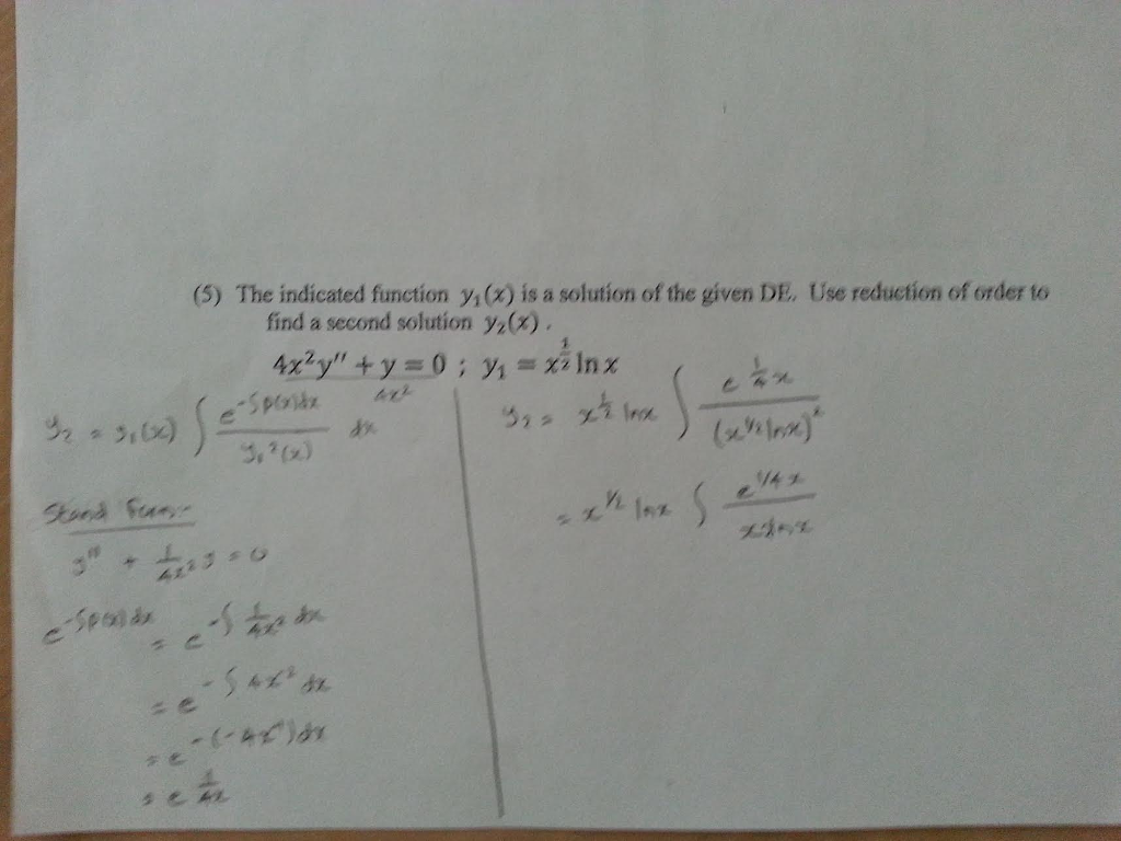 Solved The indicated function y_1(x) is a solution of the | Chegg.com