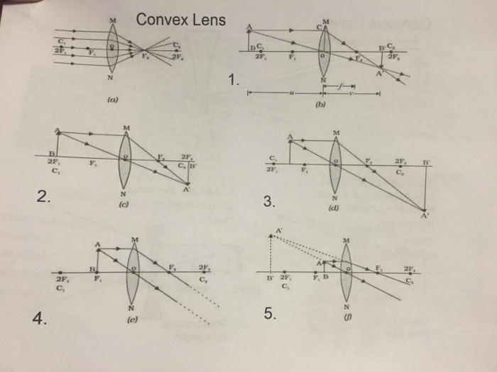 Solved Convex Lens 2F 2F, 2F 1. 2F, B 2F. 2. 2. A" 2F 2F. B | Chegg.com