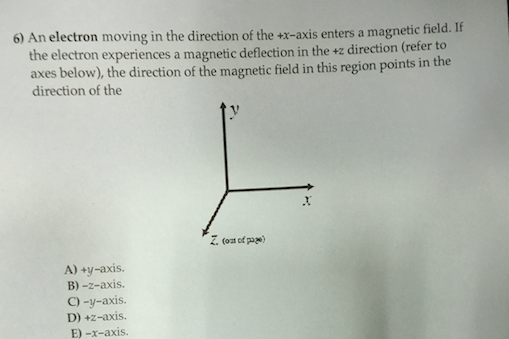 Solved An electron moving in the direction of the +x-axis | Chegg.com