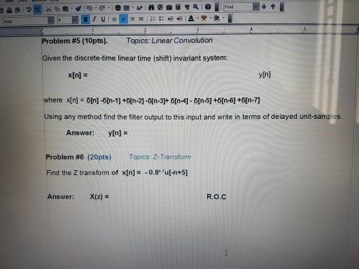Topics: Linear Convolution Given the discrete-time | Chegg.com