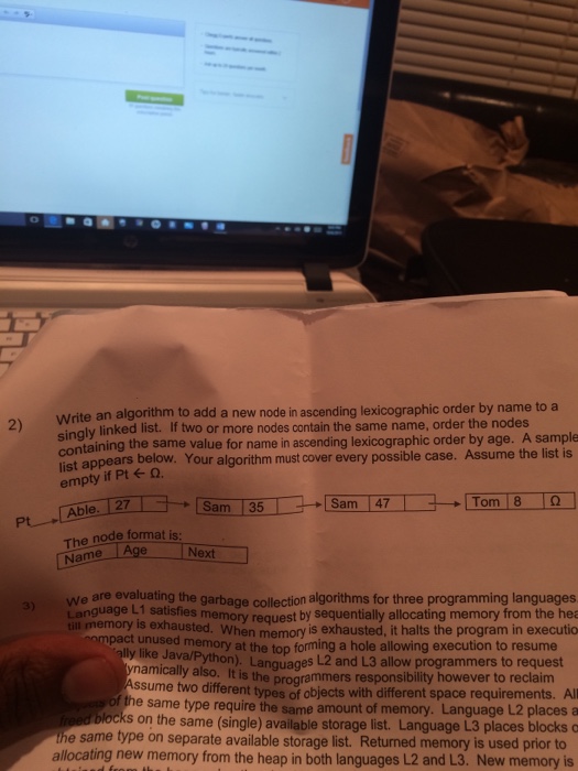 Solved Write An Algorithm To Add A New Node In Ascending