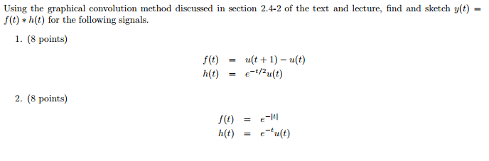 Solved Using the graphical convolution method discussed is | Chegg.com