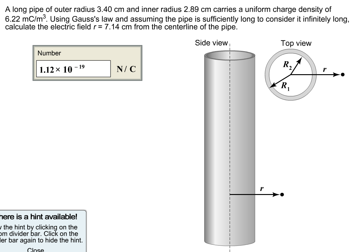 Solved A long pipe of outer radius 3.40 cm and inner radius | Chegg.com
