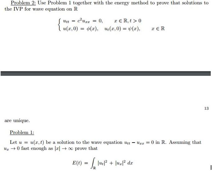 Solved Use Problem together with the energy method to prove | Chegg.com