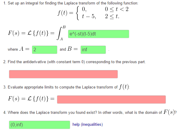 Solved Set up an integral for finding the Laplace transform | Chegg.com