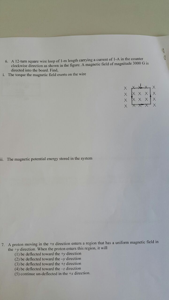 Solved O. A 12-turn square wire loop of 1-m length carrying | Chegg.com
