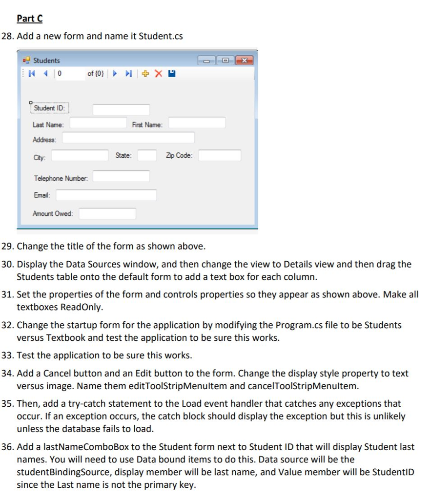 Please I need help with my C# Textbook Maintenance | Chegg.com