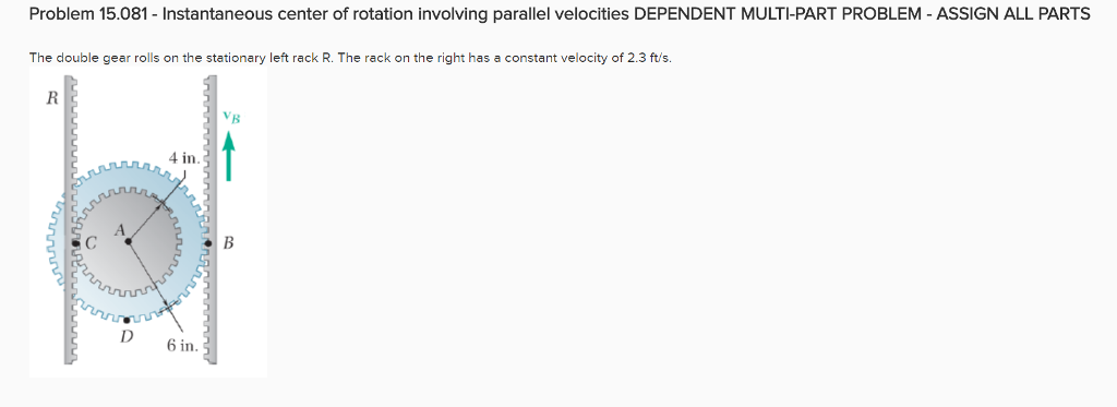 Solved Problem 15.081- Instantaneous center of rotation | Chegg.com