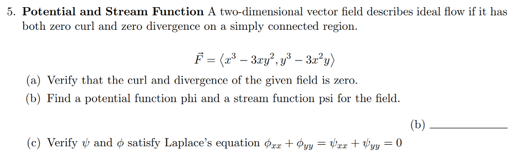 Solved 5. Potential and Stream Function A two-dimensional | Chegg.com