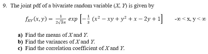 The joint pdf of a bivariate random variable (X, Y) | Chegg.com