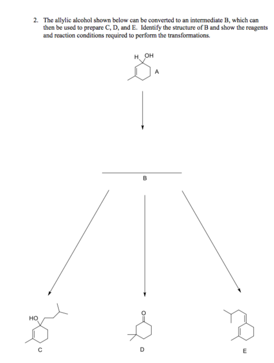 Solved 2. The allylic alcohol shown below can be converted | Chegg.com