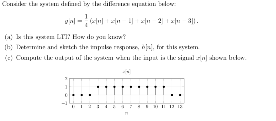 Solved Consider the system defined by the difference | Chegg.com