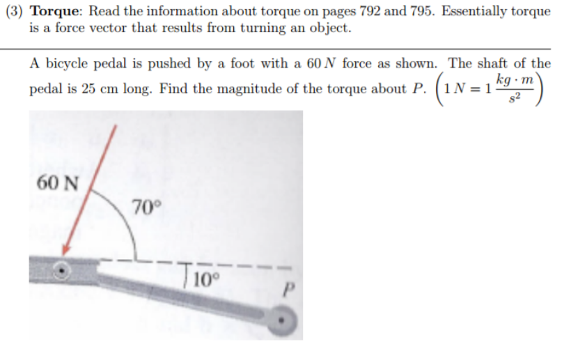 Solved Torque: Read the information about torque on pages | Chegg.com