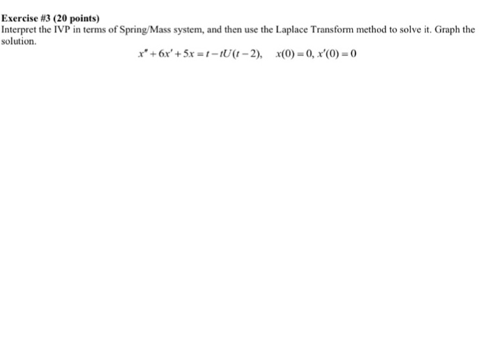 Solved Interpret the IVP in terms of Spring/Mass system, and | Chegg.com