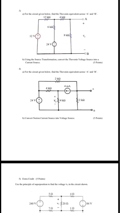 Solved For the circuit given below, find the Thevenin | Chegg.com