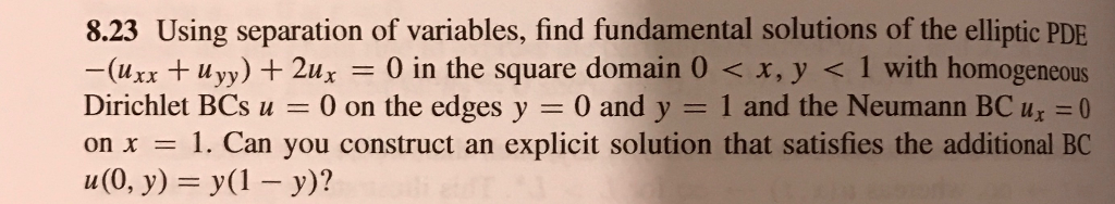 Solved Using Separation Of Variables Find Fundamental