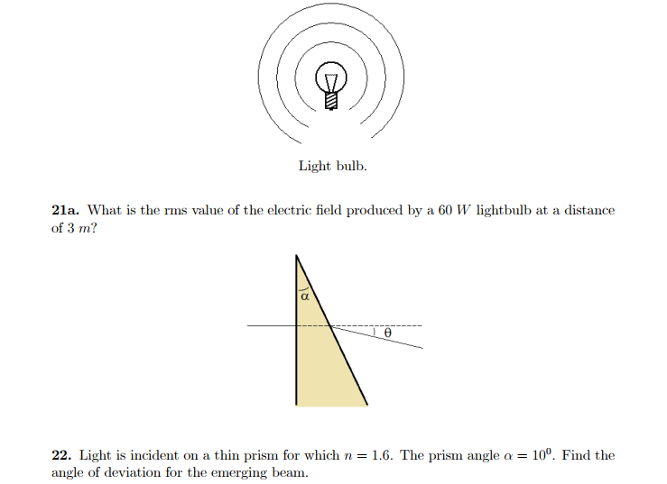 Solved 21a. What is the rms value of the electric field | Chegg.com