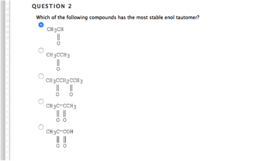 Solved Which of the following compounds has the most stable | Chegg.com