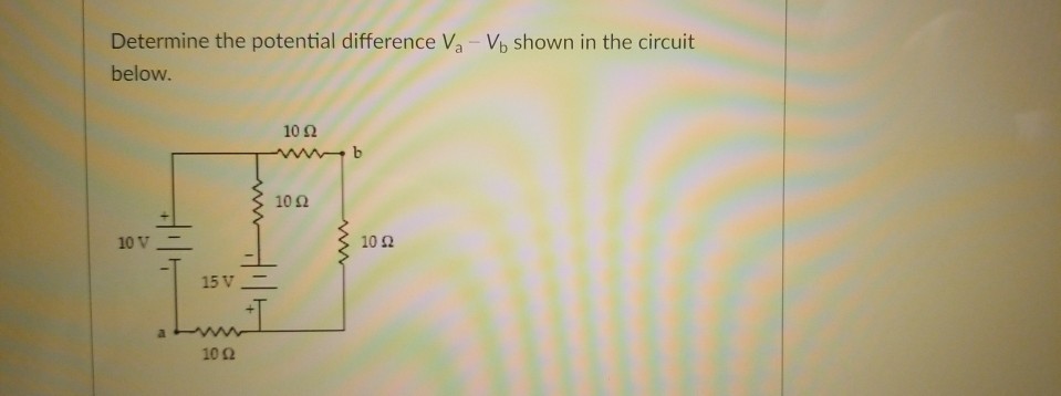 Solved Determine the potential difference Va-Vb shown in the | Chegg.com