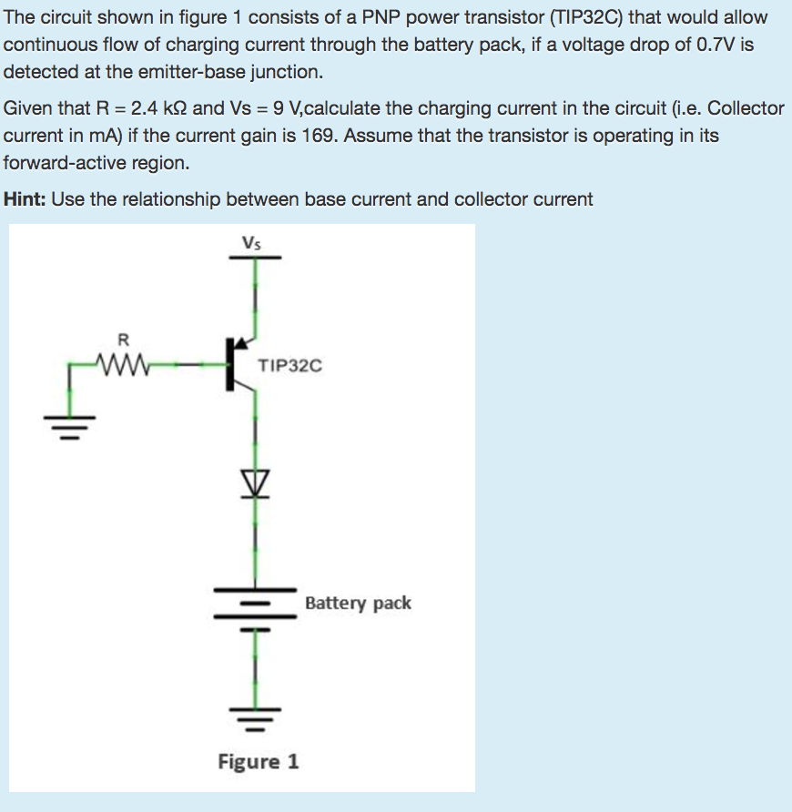 Solved The circuit shown in figure 1 consists of a PNP power | Chegg.com