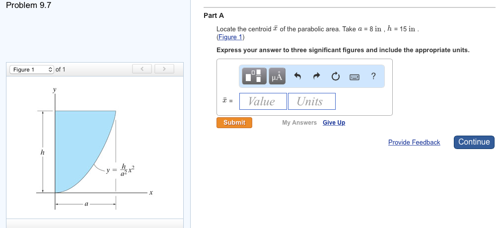 Solved Problem 9.7 Part A Locate the centroid x of the | Chegg.com Solved Problem 9.7 Part A Locate the centroid x of the | Chegg.com