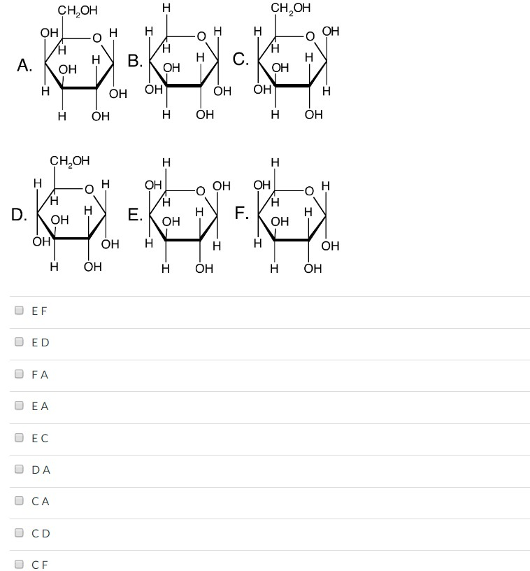 Solved Identify all the epimeric pairs in the structures | Chegg.com