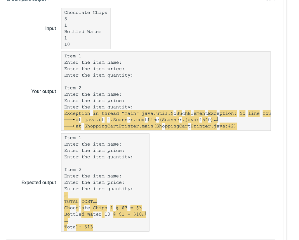Solved (1) Create two files to submit: Item ToPurchase.java | Chegg.com