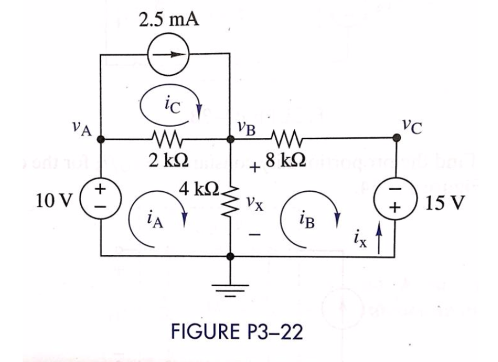 Solved Problem 3–22.(a) Formulate mesh-current equations for | Chegg.com