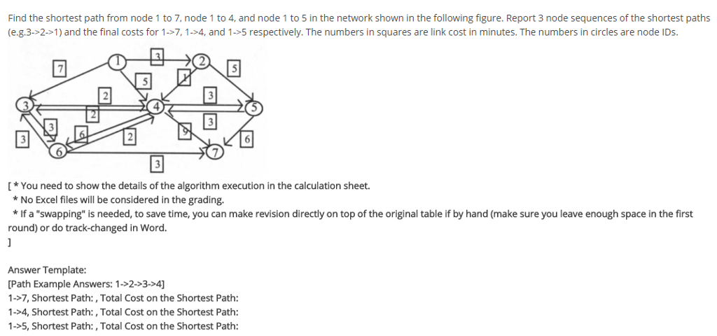 Solved Find The Shortest Path From Node 1 To 7 Node 1 To 4 