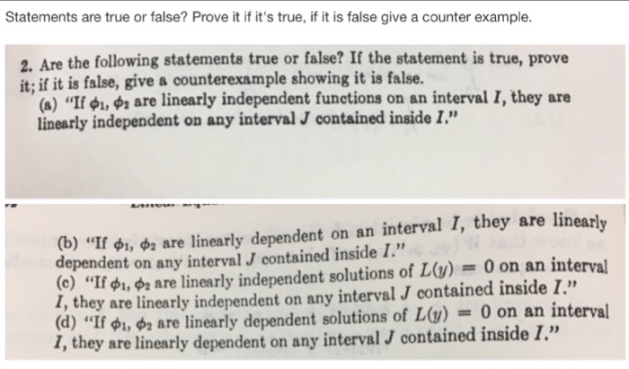 Solved Statements are true or false? Prove it if it's true, | Chegg.com