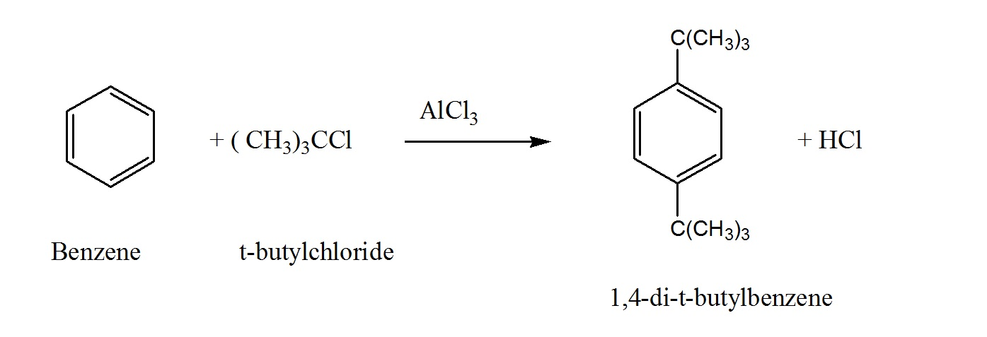 Solved C(CH3)3 AlCl +(CH3)3CCi +HCl C(CH3)3 Benzene | Chegg.com