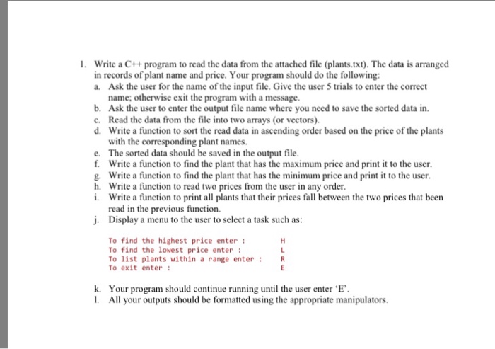 Solved Write the C++ program using visiul studio | Chegg.com