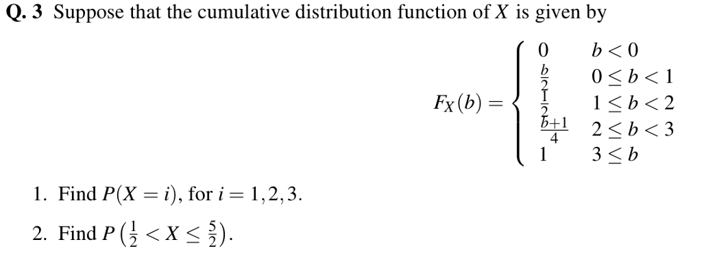 Solved Suppose that the cumulative distribution function of | Chegg.com
