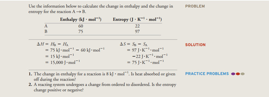 Solved Use the information below to calculate the change in | Chegg.com
