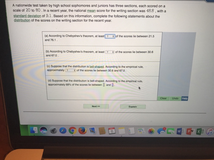 Solved A nationwide test taken by high school sophomores and | Chegg.com