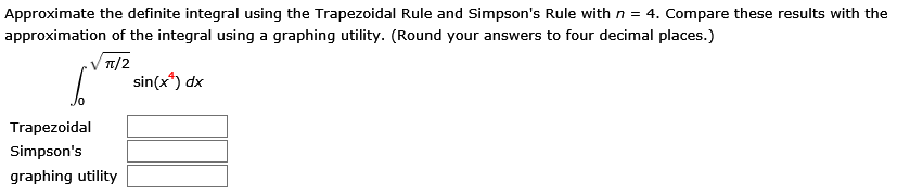 Solved Approximate the definite integral using the | Chegg.com