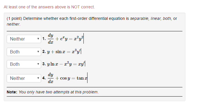 Solved Determine Whether Each First Order Differential