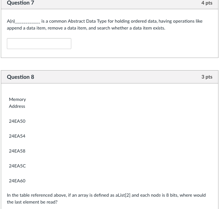 Solved Question1 4 pts is a broad definition of data type | Chegg.com