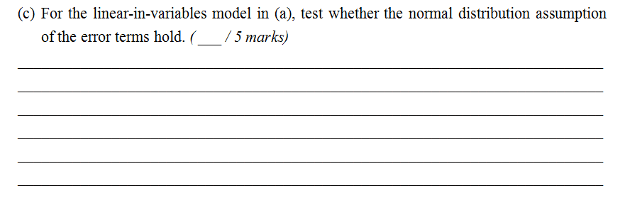 Solved (a) Based on fitted linear-in-variables model in | Chegg.com