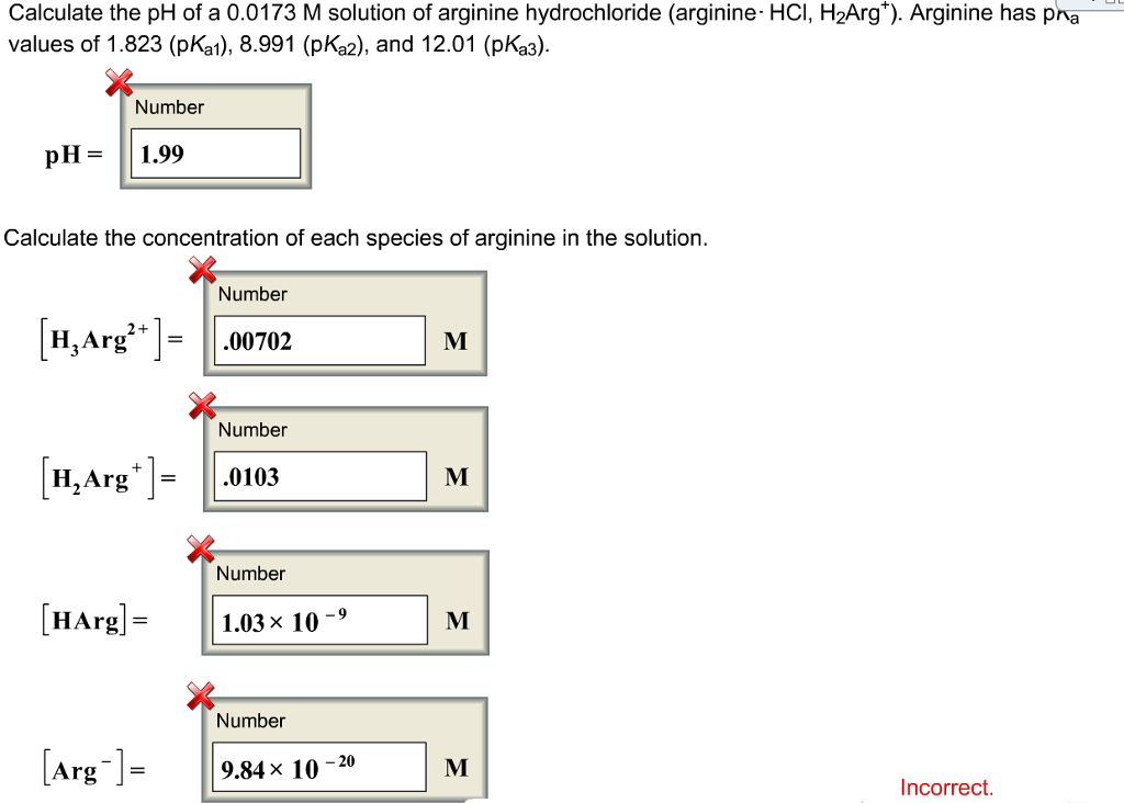 Solved Calculate the pH of a 0.0173 M solution of arginine | Chegg.com